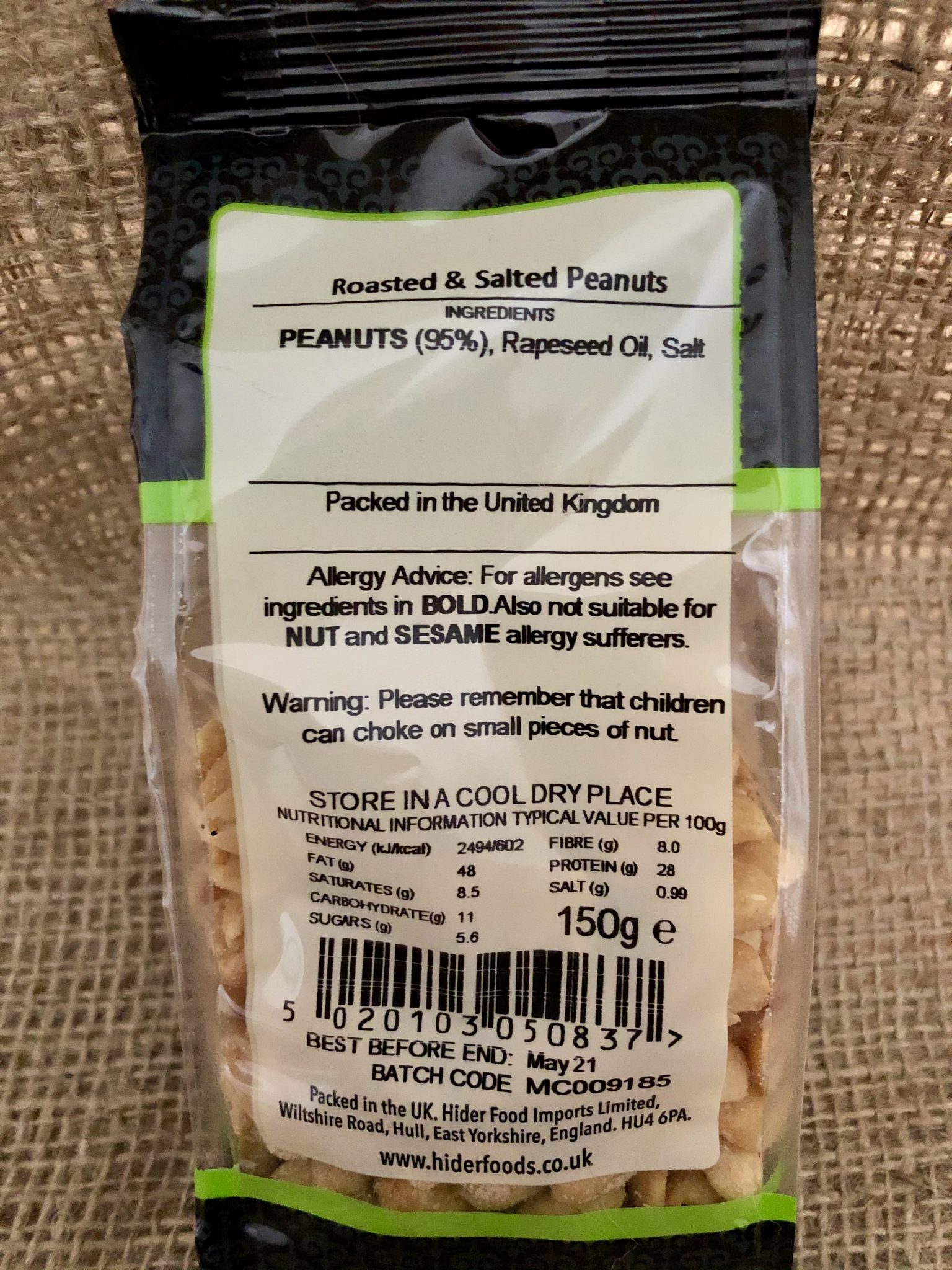 Roasted & Salted peanuts 150g – eedandsonltd